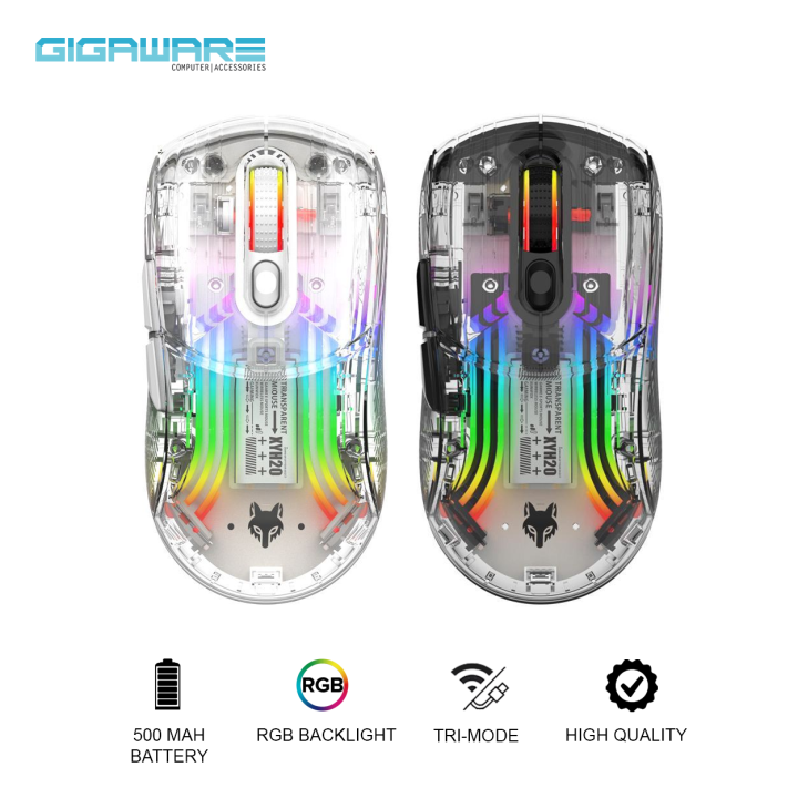 Gigaware XUNFOX XYH20 2400 DPI RGB Wireless Wired Bluetooth 2.4G Three ...
