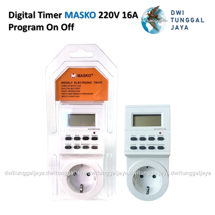 MASKO Stop Kontak Stopkontak Timer Digital Colokan Timer Program ...
