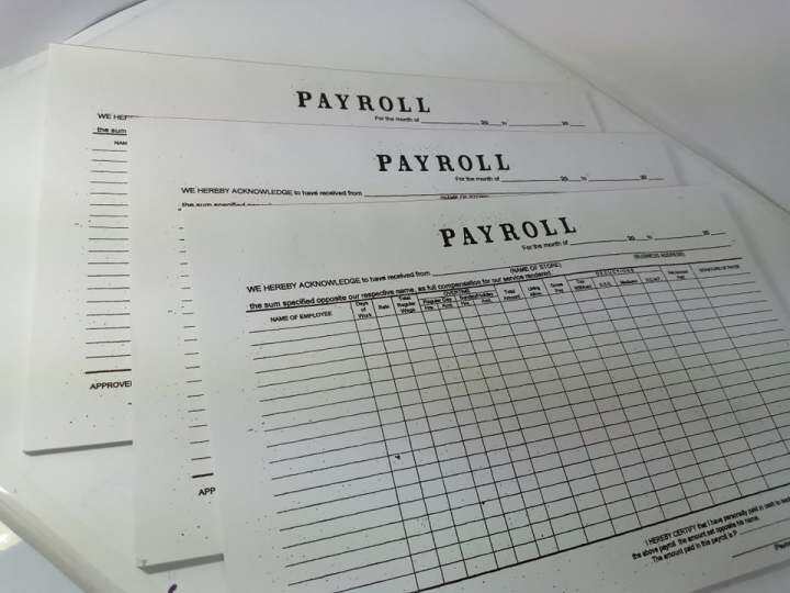 1 Set Payroll paper sheet (3 pads ) 100Sheets | Lazada PH