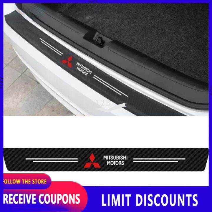 Car Carbon Fiber Rear Bumper Anti-Stepping Protector Sticker Auto Trunk ...