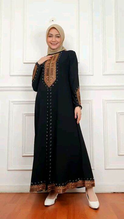 Baju Gamis Brukat Abaya Turki Turkey Arab Dubai Dress Slim Rabbani ...