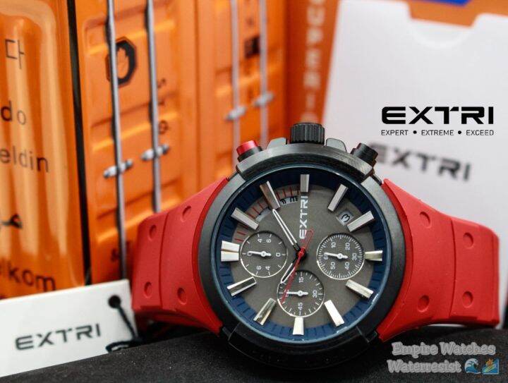 Empirewatches Jam Tangan Extri X6058 Pria Cowok Analog Chrono Aktif dan Tanggal Aktif Strap ...