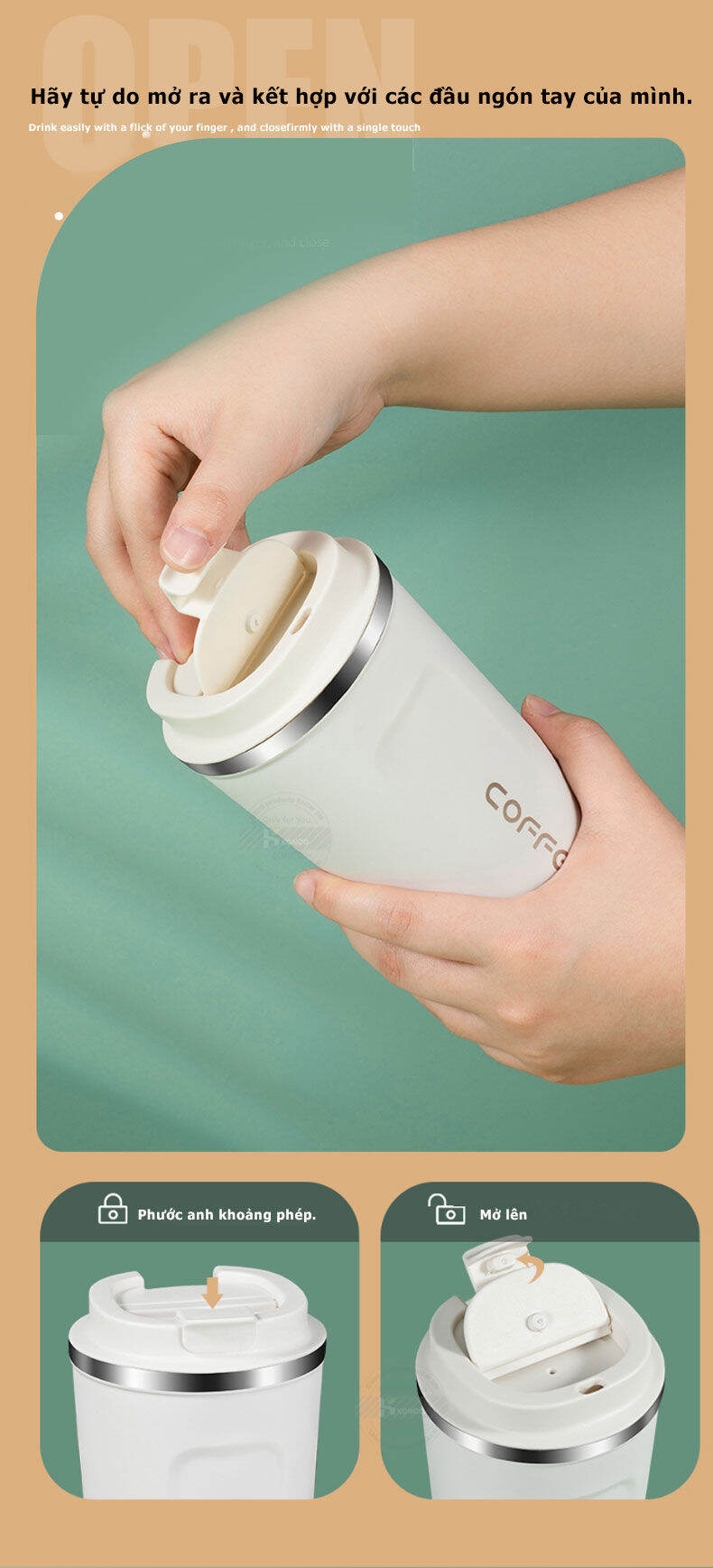 Bình Giữ Nhiệt Lõi Inox Coffee Holic Giữ Nhiệt Nóng Lạnh 8-10h Lõi Inox ...