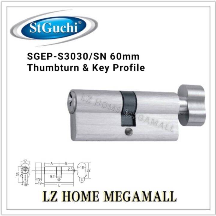 S/GUCHI THUMBTURN & KEY PROFILE SGEP-S3535/SN 70MM / SGEP-S3030/SN 60MM ...