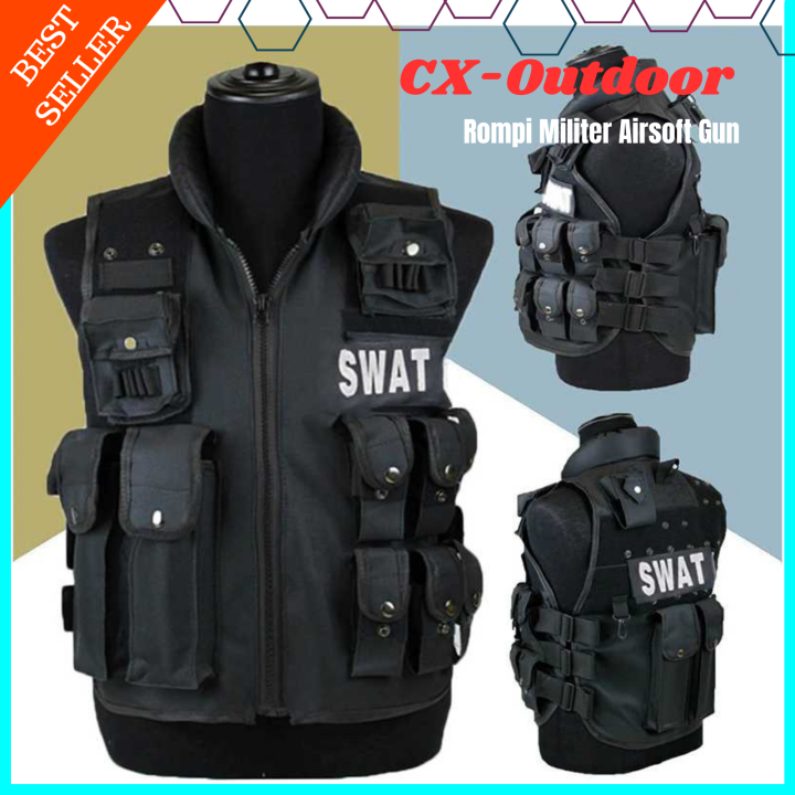 COD CX-Outdoor Rompi Militer Airsoft Gun CS SWAT Tactical Vest Size L ...