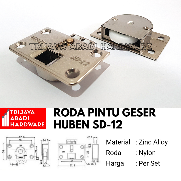 Roda Pintu Lemari Geser SD 12 - Huben Sliding Door Caster | Lazada Indonesia