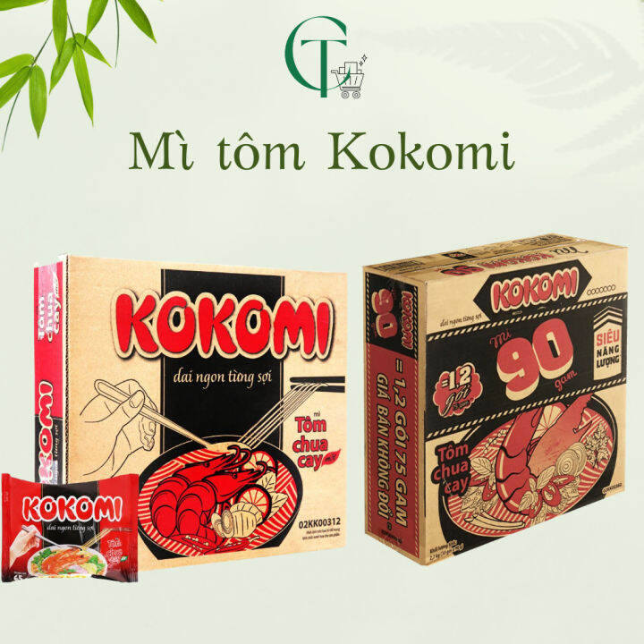 Thùng 30 gói mì KOKOMI tôm chua cay 65g / 90g | Lazada.vn