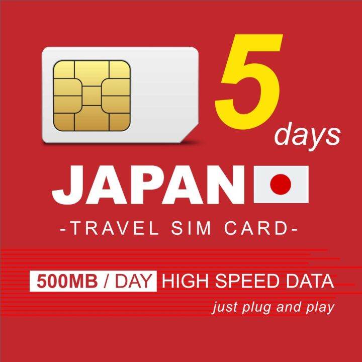 JAPAN Travel Sim Card 5 Days【500MB/day 】Buy1 and Get 500MB more! FOR ...