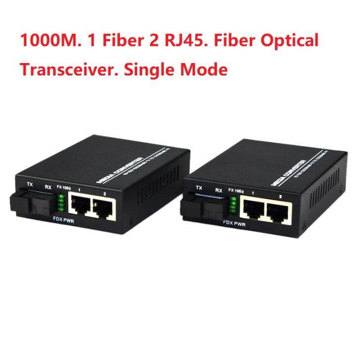 1000M 1 pair 1 Fiber port Fiber Optical Media Converter Single Mode ...