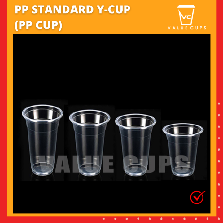 Plastic Y-Cup 12oz 100pcs Milk Tea Cups PP Standard (VC) | Lazada PH