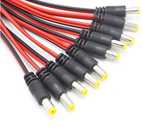 10PCS 12V DC Power Plug Male Jack Plug Connector Cable 5.5X2.1mm With ...