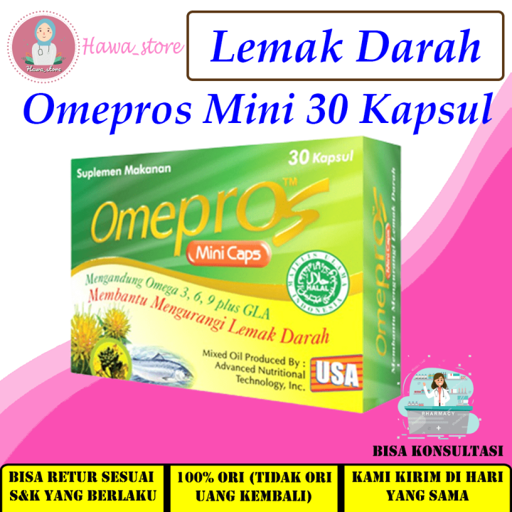 Omepros Mini 30 Kapsul / Obat / Suplemen Makanan / Omega 3 / Kolesterol ...