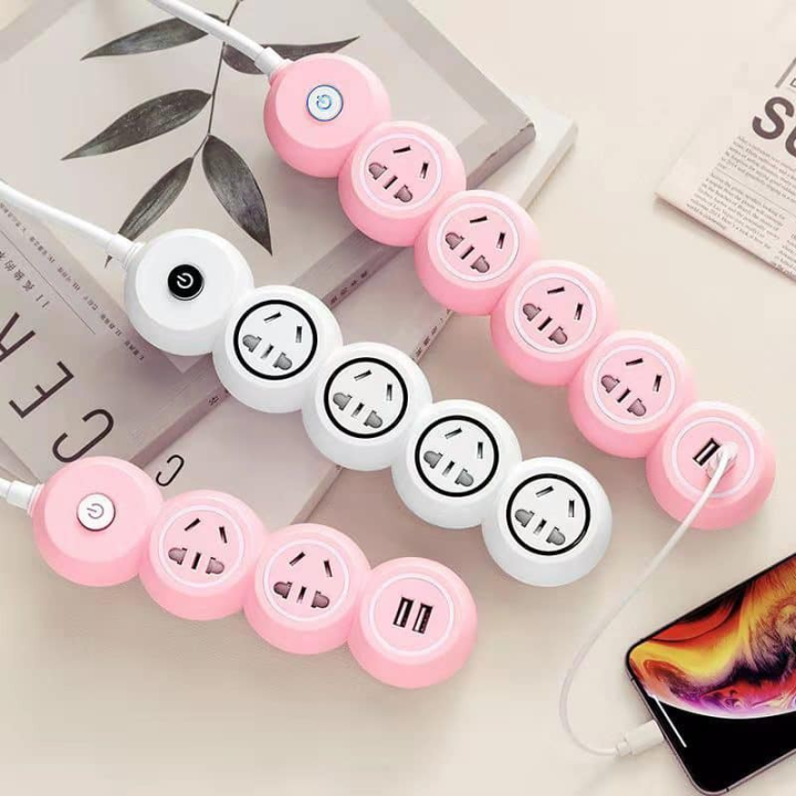 YMS Power Strip Creative Socket USB Plug-in Power Supply Extension Cord ...