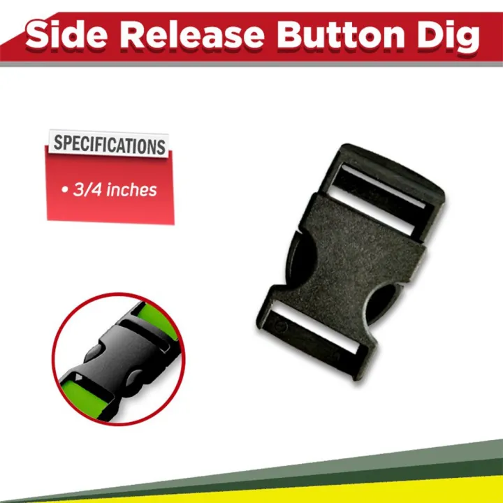 (100 pcs) Black Button Dig / Side Release / Buckle For ID Lace Making ...