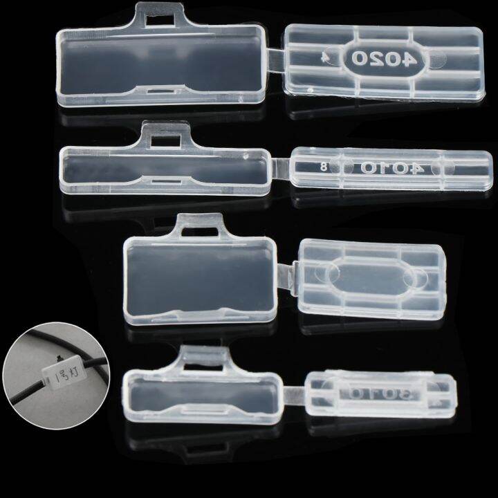 50 PCS Waterproof Transparent Cable Sign Cards Label Display ...
