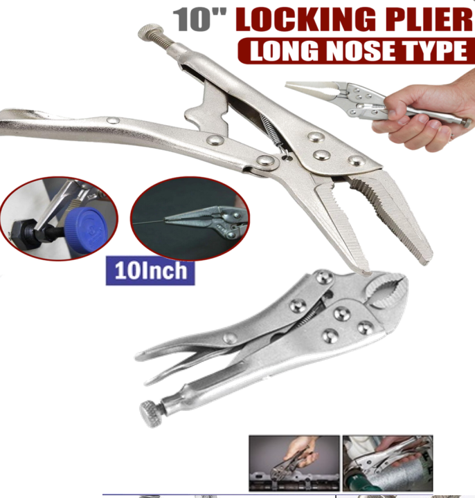 LOCKING PLIER 10" LONG NOSE LOCKING PLIER CURVED JAW JAM PLAYAR PAI ...