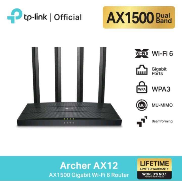 TP-Link Archer AX12 [ใหม่! เราเตอร์ไวไฟ6] AX1500 Gigabit Wi-Fi 6 Router ...