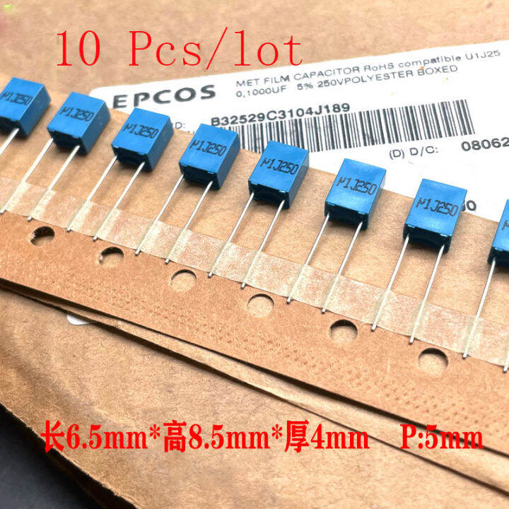 10ชิ้น/ล็อต EPCOS Capacitor MET 0.1Uf 104 100NF 250V 100V Correction Audio ฟิล์ม Capacitor ...