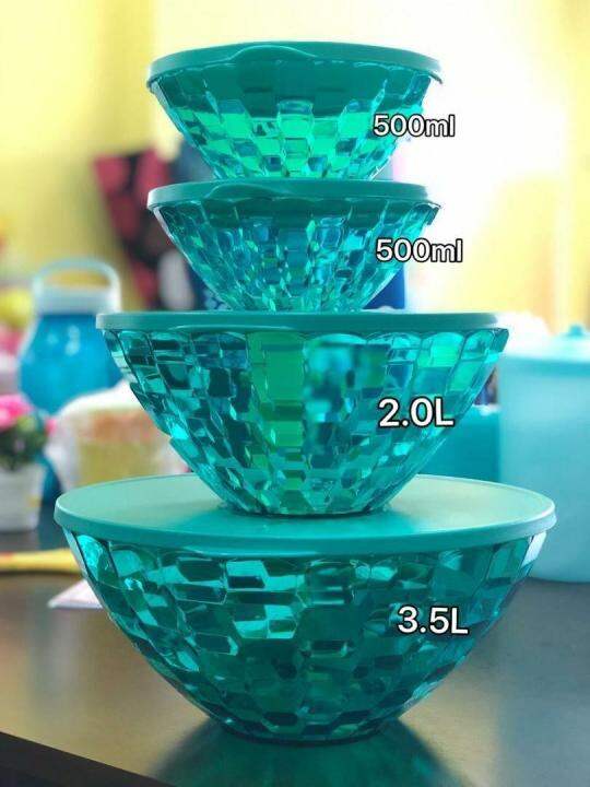 Tupperware Prism Bowl Full Set 4 pcs | Lazada