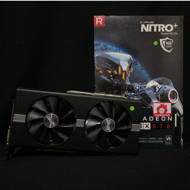 การ์ดจอ VGA SAPPHIRE NITRO+ RX 570 8GB GDDR5 สินค้ามือสอง ไม่มีกล่อง มี ...