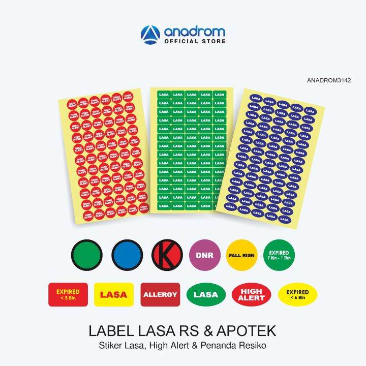 Stiker High Alert & Lasa | Stiker label obat lasa RS & Apotek | ANADROM ...