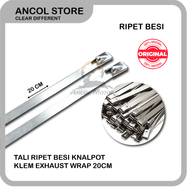 Tali Ripet Besi Knalpot Klem Stainless Exhaust Wrap Kabel Ties Rivet ...