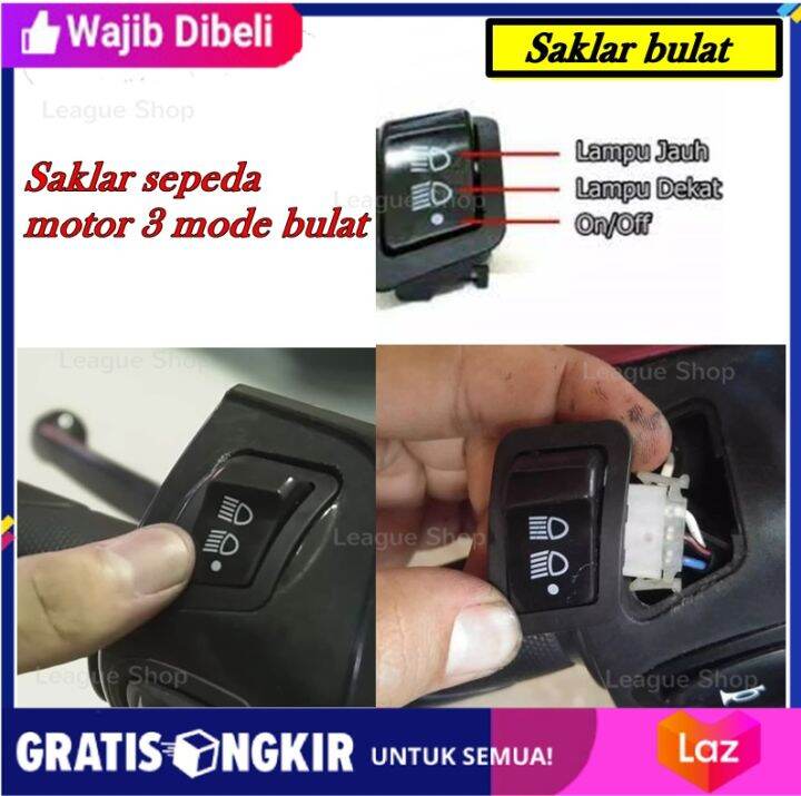 [Ready stok] Saklar Dim Motor Saklar High tlow Off Beam Motor 3 Mode ...