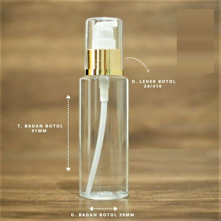 BOTOL RF 100ML BENING CLEAR PUMP TREATMENT GOLD FULLCAP / BOTOL PUMP GOLD 100ML RF CLEAR BENING ...