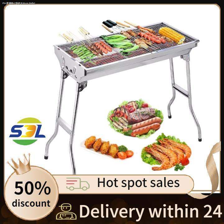 Extra Large Portable Foldable Pure Stainless Steel Charcoal Barbeque ...