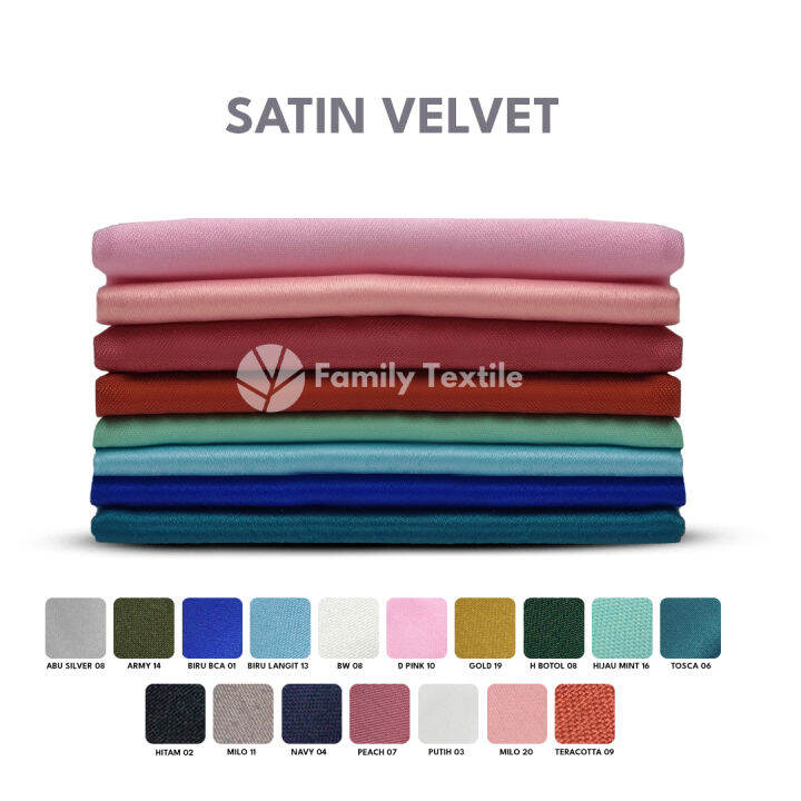 Kain Satin Velvet Premium 1/2 Meter Seri 1 | Lazada Indonesia