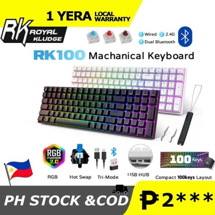 New 2023 Royal Kludge mechanical keyboard RK100 RK84 Bluetooth/2.4GHz ...