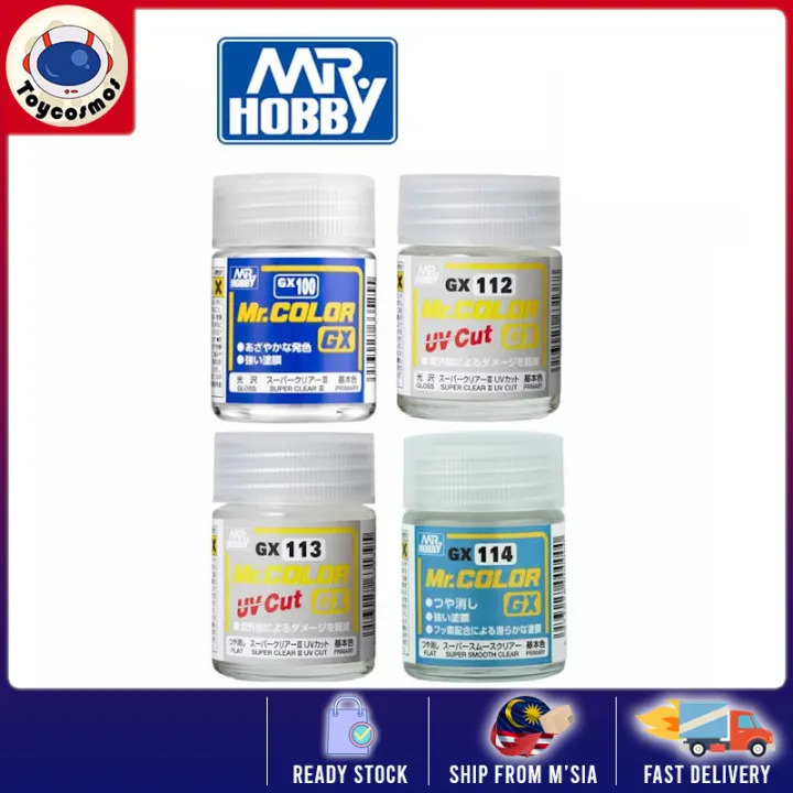 Mr.Hobby Mr.Color Paint GX100 Super Clear 3 GX112 UV Cut Gloss GX113UV Cut Flat GX114 Smooth ...