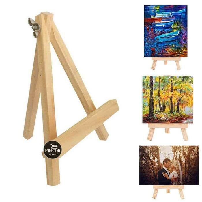 Easel Stand Small Penyangga Lukisan Bahan Kayu Tripod Display Foto ...