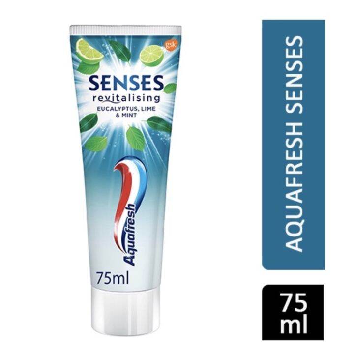 Aquafresh Senses Revitalising Eucalyptus Lime Mint Toothpaste 75ml ...