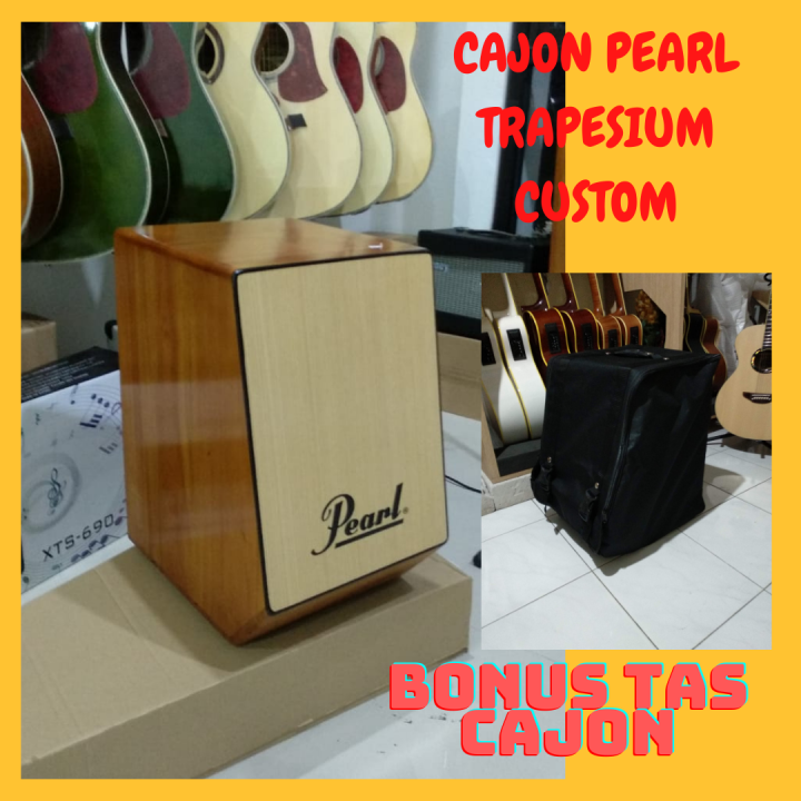 Cajon Kahon Drumbox Akustik Pearl Trapesium BEST CUSTOM Solid Wood ...