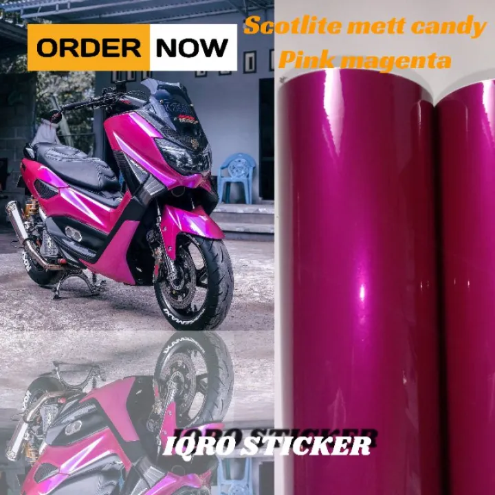 Stiker skotlet pink magenta scotlite motor pink magenta metalik candy ...