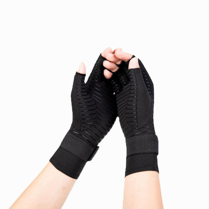 Compression Arthritis Hand Therapy Gloves Hand Support Copper Infused ...