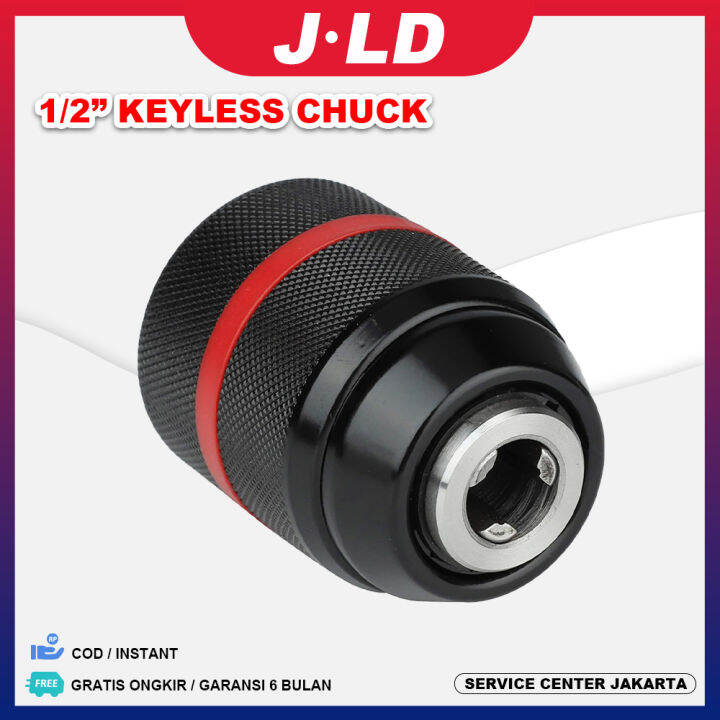 JLD Kepala Bor Drill Chuck 1/2” Keyless Hand Electric Drill Chuck With ...