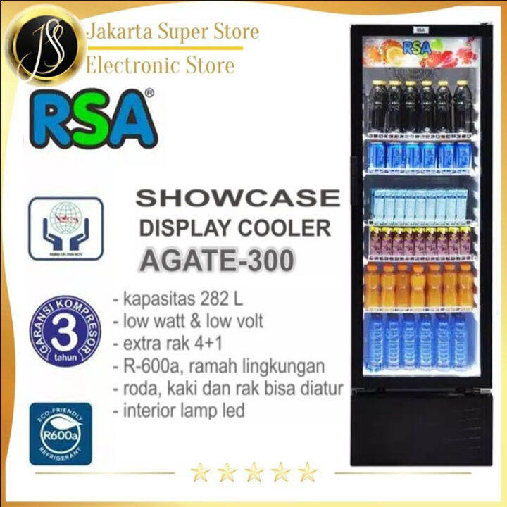 SHOWCASE RSA AGATE 300 / COOLER 5 RAK LOW WATT | Lazada Indonesia