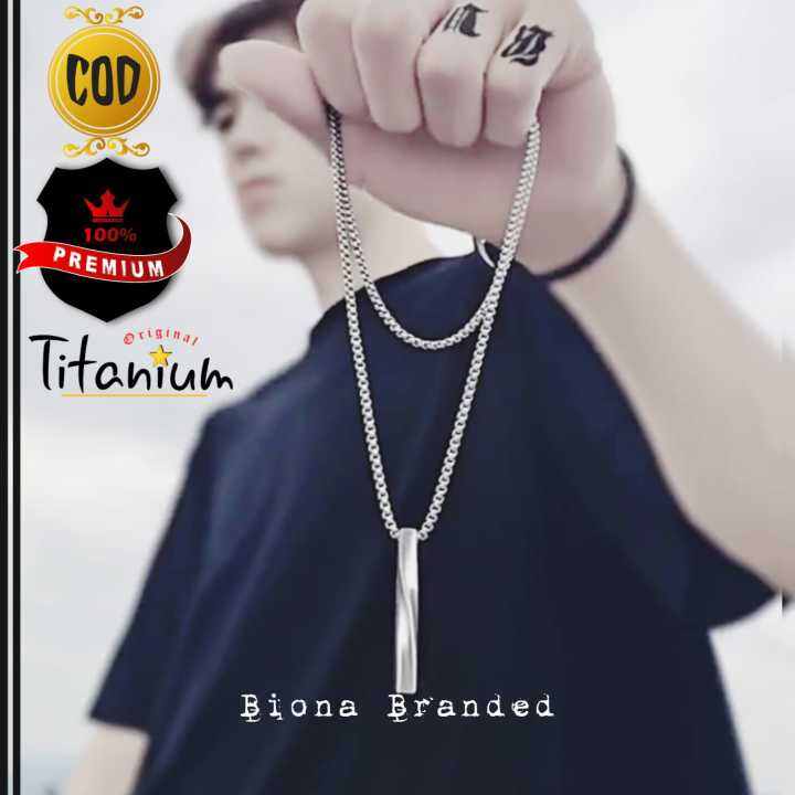 BEST SELLER, KALUNG PRIA KEREN TITANIUM ROLO PLUS BANDUL BALOK PLINTIR ...