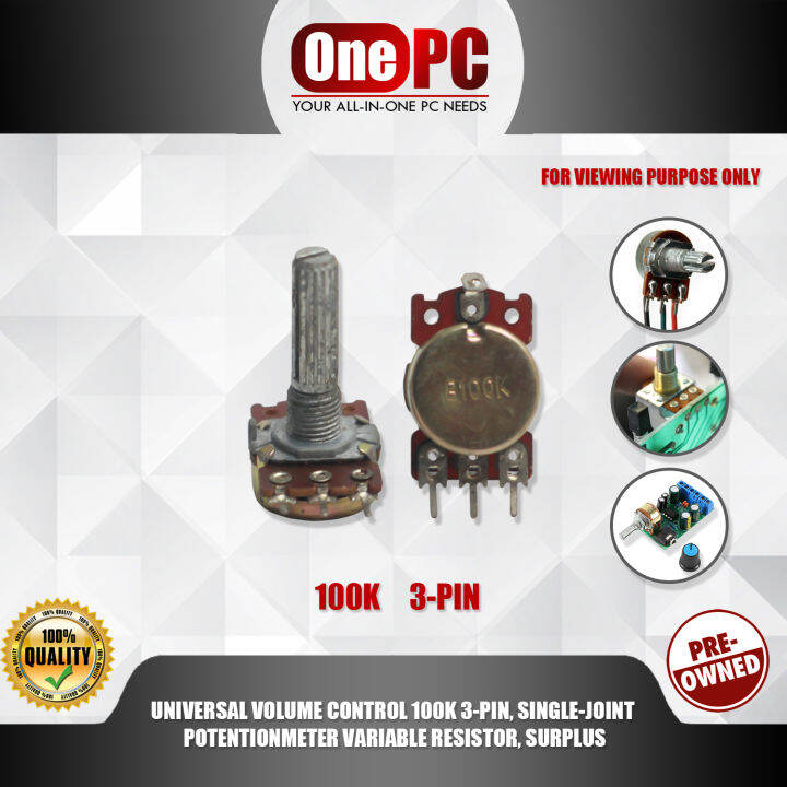 UNIVERSAL VOLUME CONTROL 100K 3-PIN, SINGLE-JOINT POTENTIONMETER ...