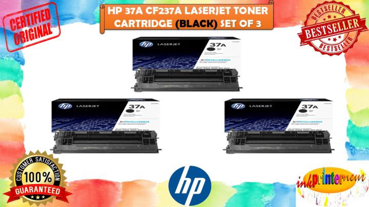 HP 37A CF237A Original LaserJet Toner Cartridge (Black) Set of 3 ...