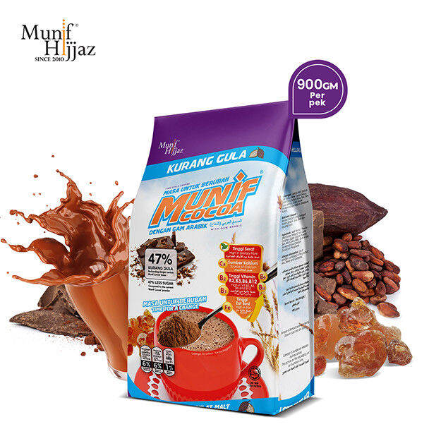 Munif Hijjaz | Munif Cocoa Arabic Gum Kurang Gula Pek 900g / Premium ...