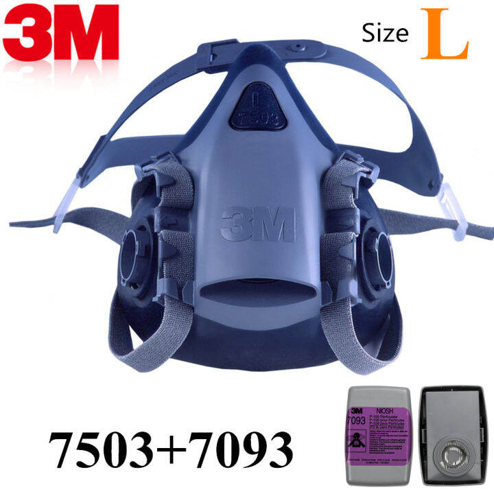 3M 7503 + 7093 suit P100 Half Facepiece Silicone Respirator （size Large ...