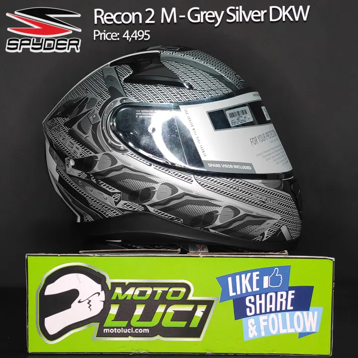 SPYDER RECON 2 DARKWING DUAL VISOR HELMET + FREE EXTRA CLEAR VISOR ...