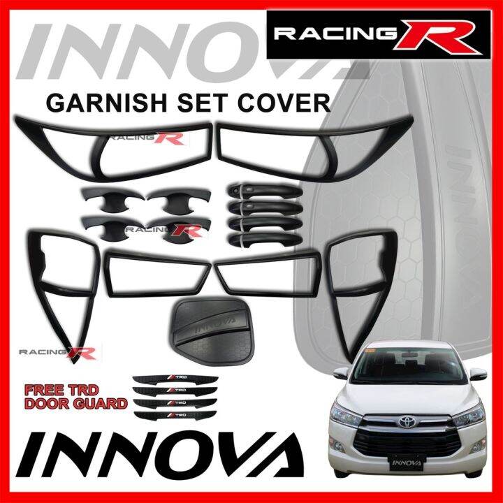 Toyota Innova 2019 to 2023 V Combo Set Garnish Cover Matte Black [FREE ...