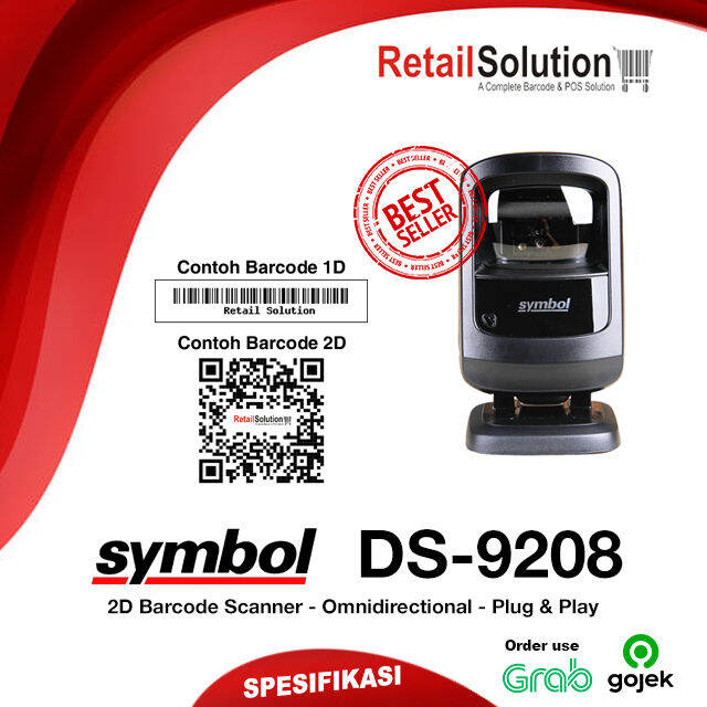 Barcode Scanner 2D QR CODE Omni - Symbol DS9208 / DS-9208 | Lazada ...