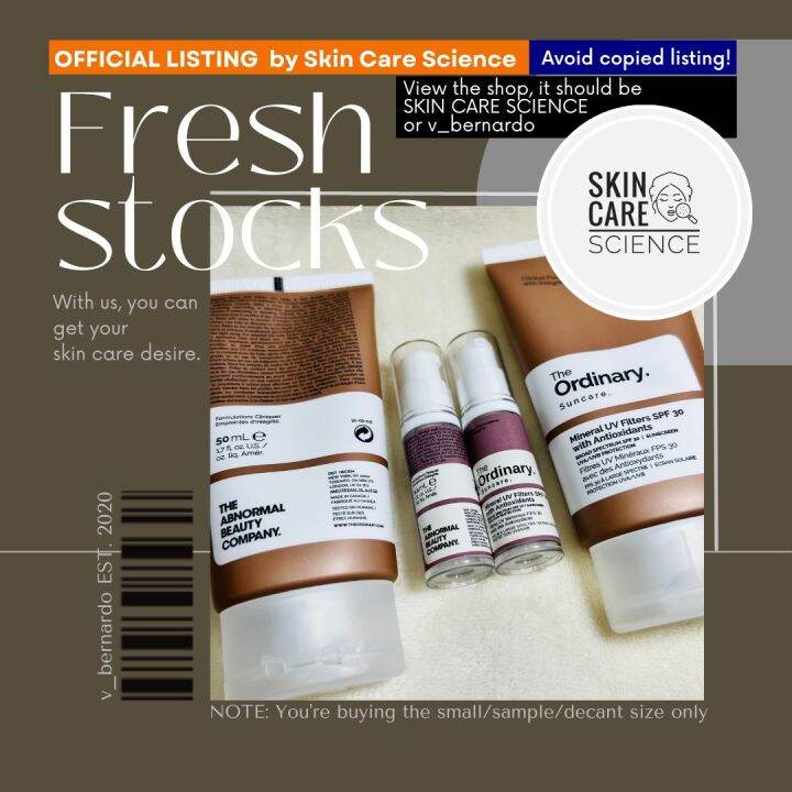 The Ordinary SUNSCREEN Mineral UV Filters SPF 30 SPF15 with ...