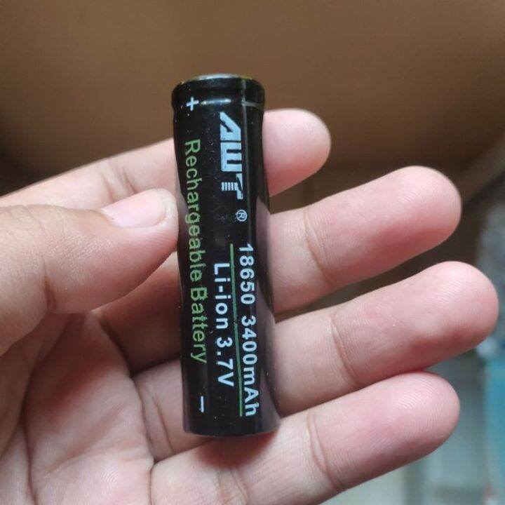 Baterai Cas AWT 3400mAh Hitam 18650 Battery Baterai Batrai Cas ...