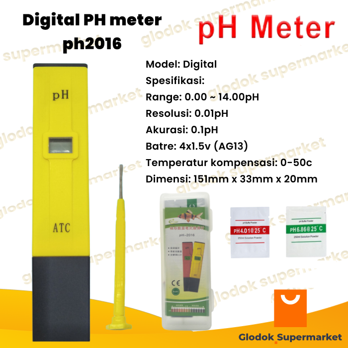 Alat Ukur PH Air pH2016 Uji PH Meter Digital Air Minum pH-2016 | Lazada ...